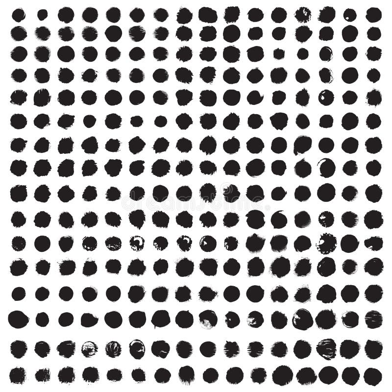 Grunge Paint Circle Vector Element Set Over 250 Items. Stock Vector ...