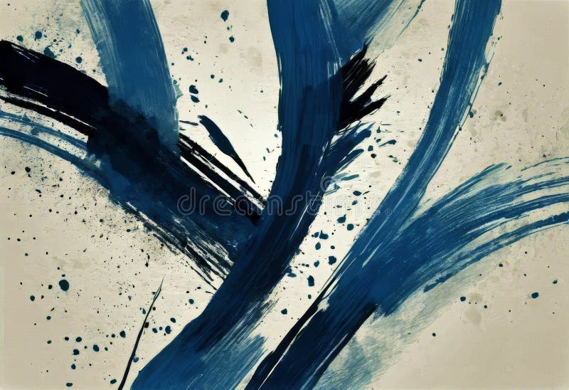 Grunge Painted Element Border Vector Brush Stroke Texture Abstract Blue ...