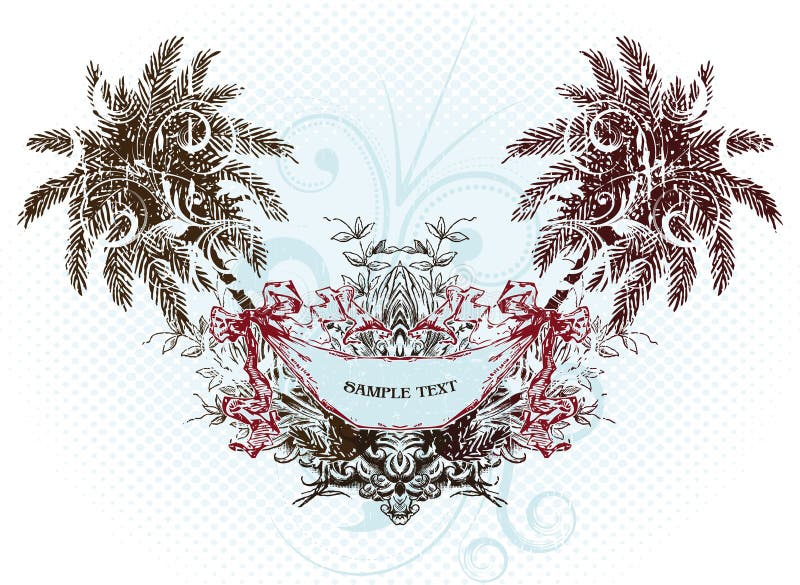 Grunge Banner with Palm Trees Stock Vector - Illustration of palm ...