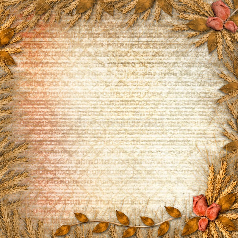 Grunge Paper with Bunch of Rose Stock Illustration - Illustration of ...