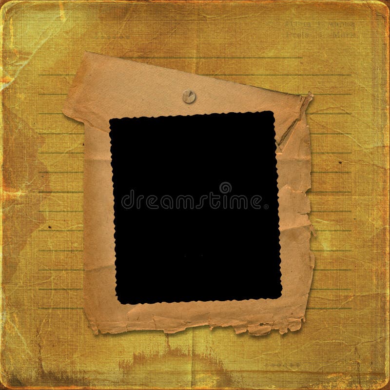 Grunge Paper Frame with Drawing-pin Stock Illustration - Illustration ...