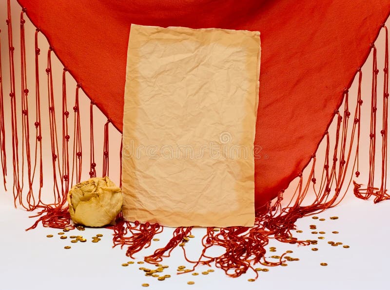 Grunge Paper and Red Fabric Stock Photo - Image of antique, design: 7166924