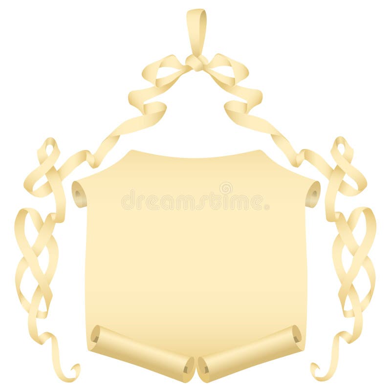 Paper Scroll with Feather Pen and Ink Pot Stock Vector - Illustration ...