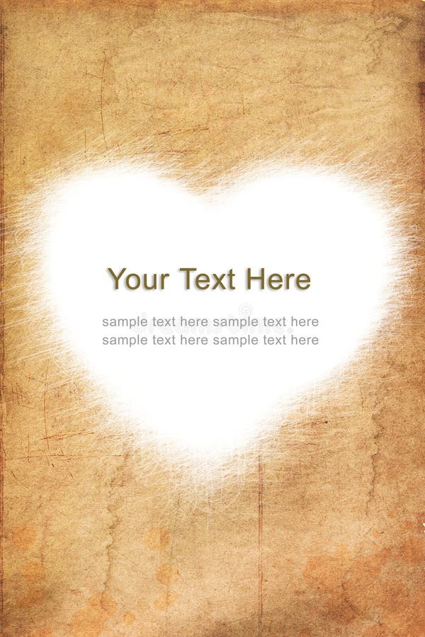 Grunge Paper with Scratch Heart Shape Stock Image - Image of document ...