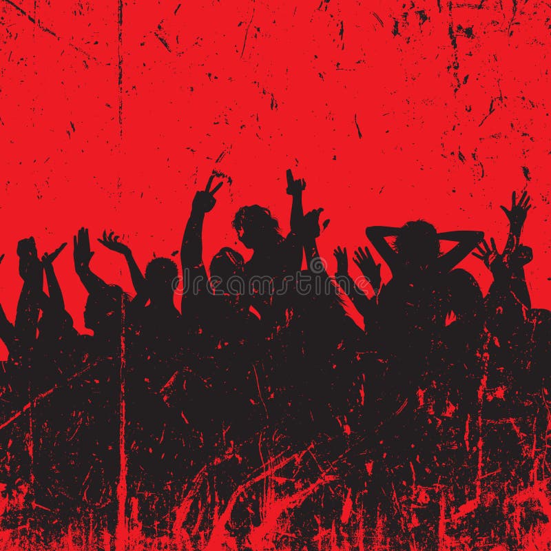 Grunge Party Crowd Background Stock Illustration - Illustration of ...
