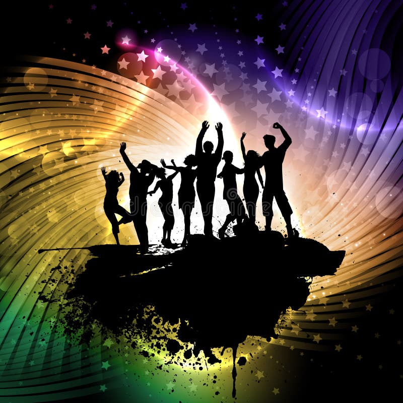 Grunge Party People Background Stock Vector - Illustration of splatter ...