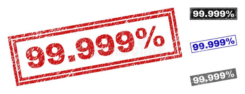 Grunge 99.999 Percent Scratched Rectangle Stamp Seals Stock Vector ...