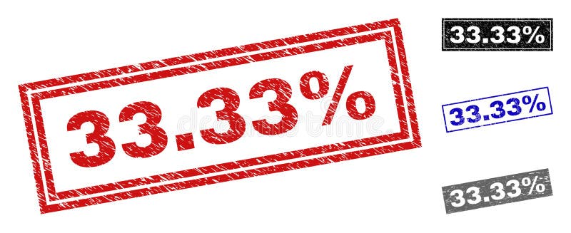 Grunge 33.33 Percent Scratched Rectangle Watermarks Stock Vector ...