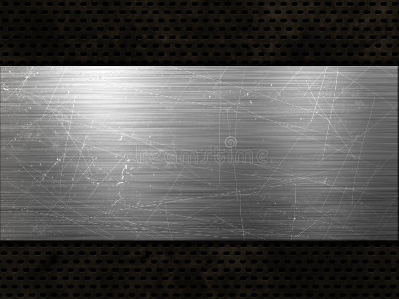 Grunge Perforated Metallic Texture with Scratched Metal Plate Stock ...