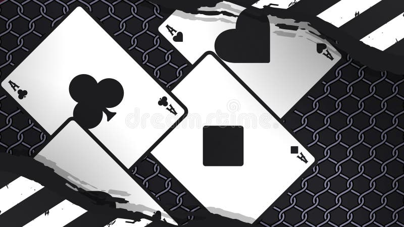 Grunge Playing Cards on Industrial Mesh Background Stock Illustration ...
