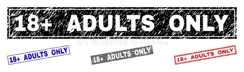 Grunge 18 Plus ADULTS only Textured Rectangle Stamps Stock Vector ...