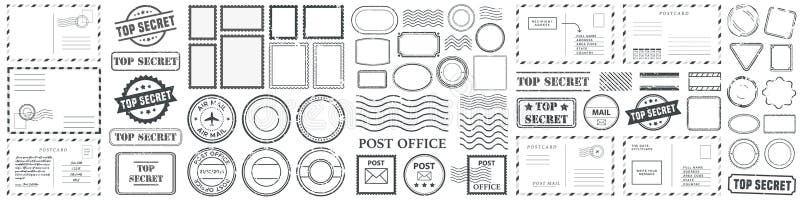 Grunge Postage Stamp Collection. Set of Post Stamp Stock Vector ...