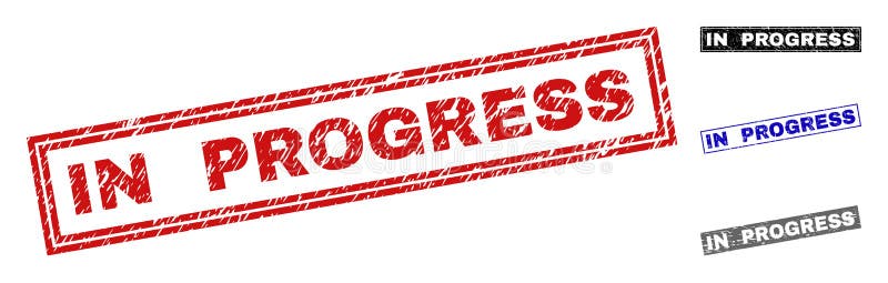 Grunge PROGRESS... Textured Round Stamp Seals Stock Vector ...