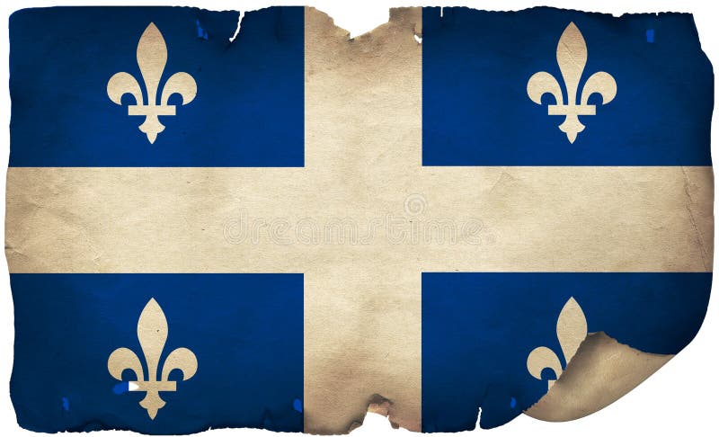 Quebec Flag on Old Paper stock photo. Image of flag - 169233940