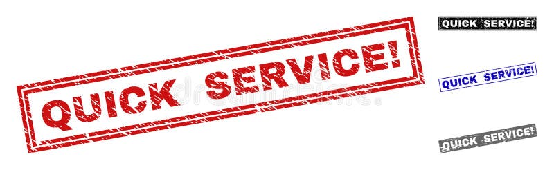 Grunge QUICK SERVICE! Textured Rectangle Stamps Stock Vector ...