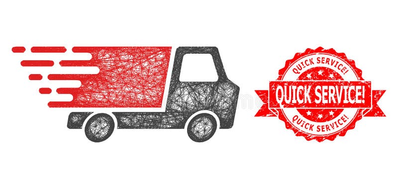 Grunge Quick Service! Seal and Network Quick Delivery Icon Stock Vector ...