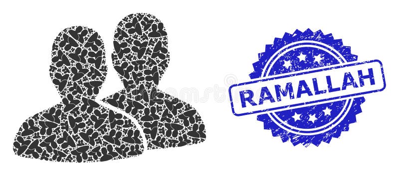 Grunge Ramallah Seal Stamp and Recursion Users Icon Composition Stock ...