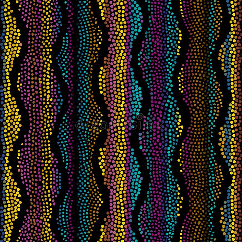 Grunge Random Polka Dot Vector Seamless Pattern Made in Ethnic Style ...