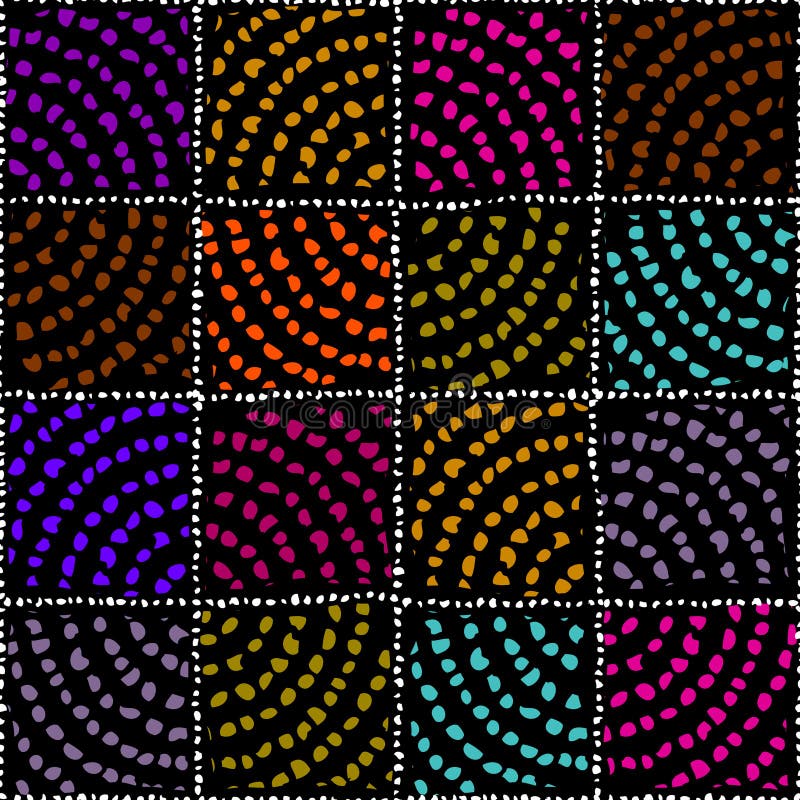 Grunge Random Polka Dot Vector Seamless Pattern Made in Ethnic Style ...