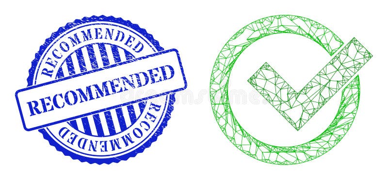 Grunge Recommended Stamp and Network Validation Web Mesh Stock Vector ...