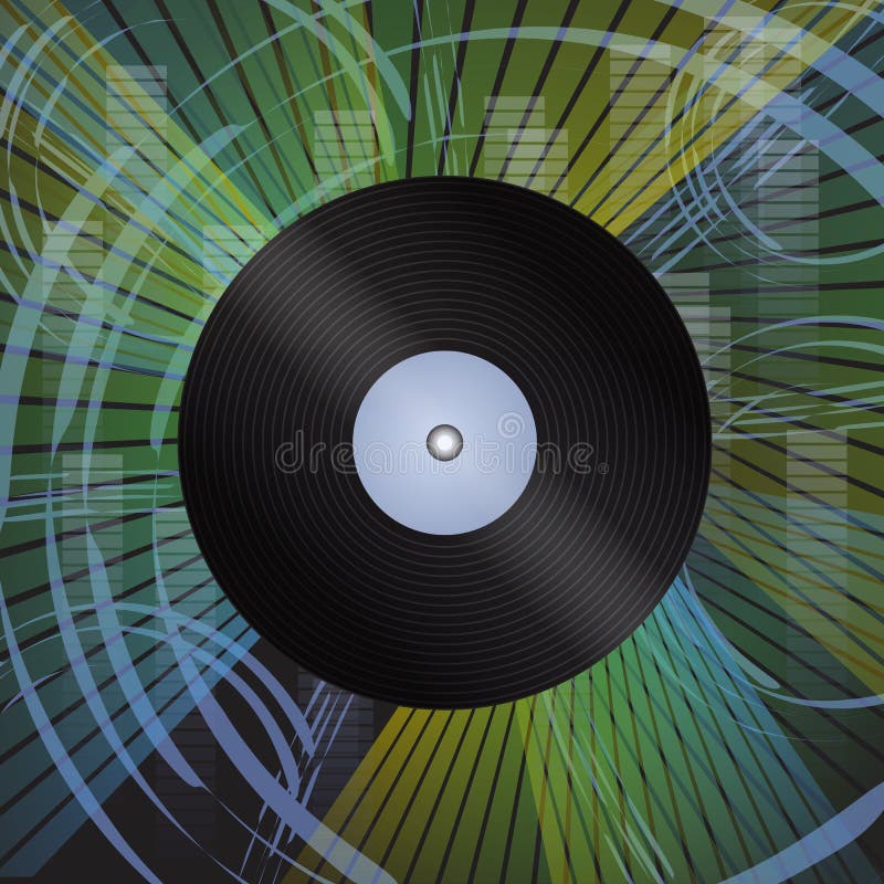 Grunge record stock vector. Illustration of graphic, media - 19566963