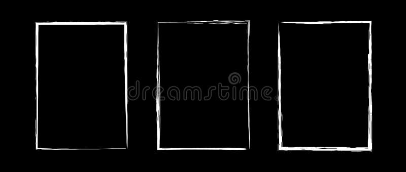Grunge Rectangle Frame Set. Different Paint Brushed Border Collection ...