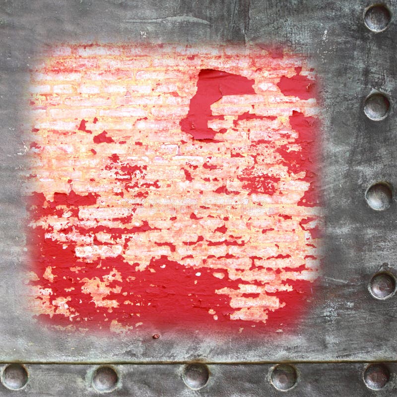Red and Metal Background with Metal Frame Stock Illustration ...