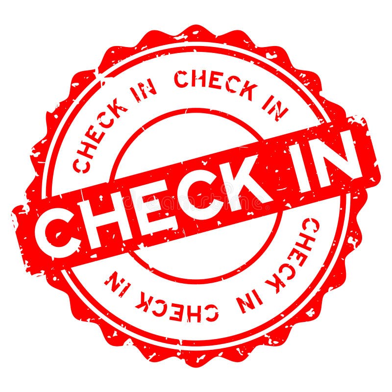 Grunge Red Check Out Word Round Rubber Stamp on White Background Stock ...