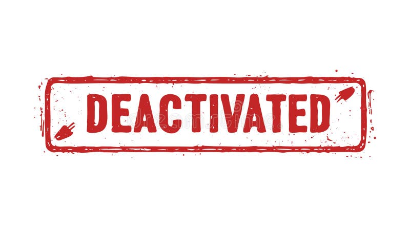 Grunge Red "DEACTIVATED" Rubber Stamp Vector with Bold Text and Vintage ...