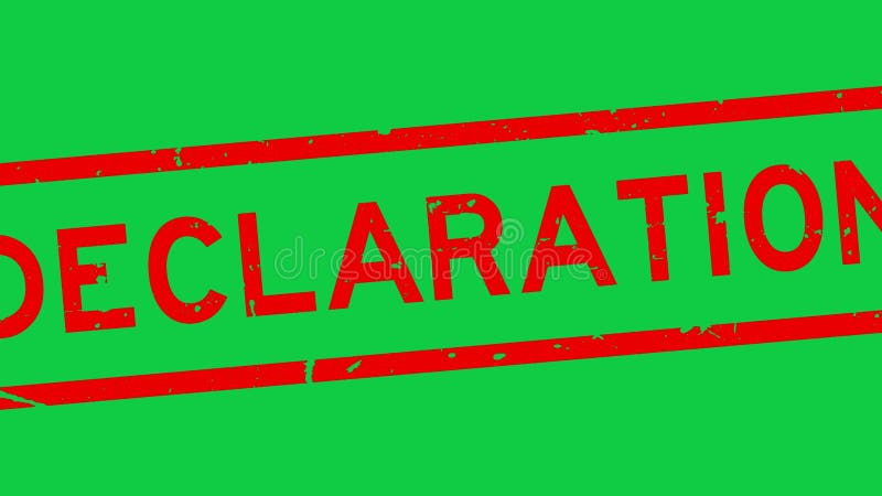 Grunge Red Declaration Word Square Rubber Stamp Zoom in Green ...