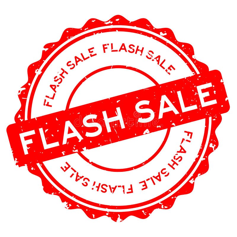 Grunge Red Flash Sale Word Round Rubber Stamp on White Background Stock ...