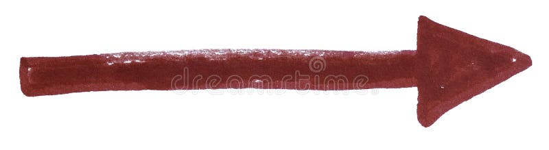 Grunge Red Marker Pen Hand-Drawn Arrow Isolated on White Background ...