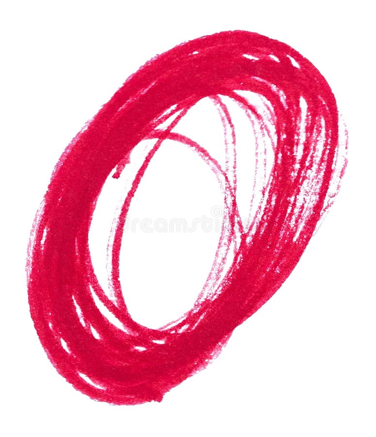 Grunge Red Marker Pen Hand-Drawn Circle Isolated on White Background ...
