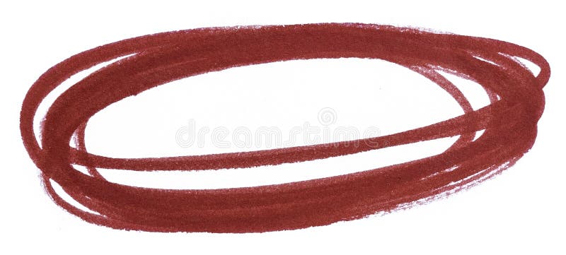 Grunge Red Marker Pen Hand-Drawn Circle Isolated on White Background ...