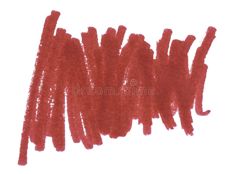 Grunge Red Marker Pen Hand-Drawn Line Strokes Isolated on White ...