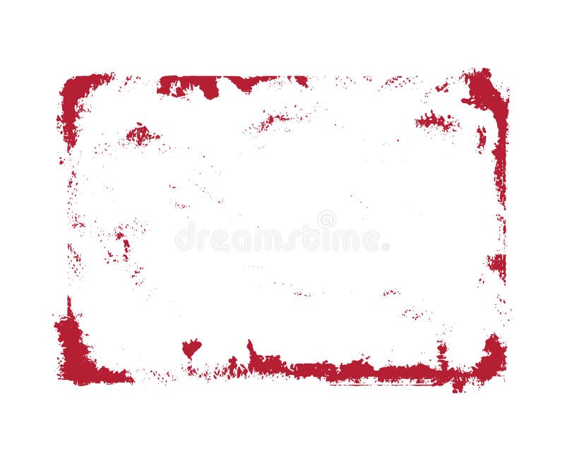 Grunge Red Paintbrush Strokes Vector Frame, Messy Rectangle Border with ...