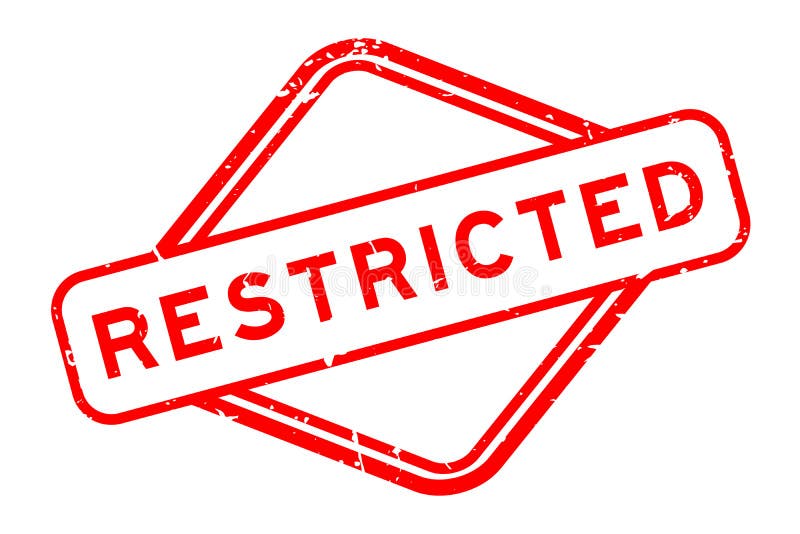 Grunge Red Restricted Word Rubber Square Stamp on White Background ...