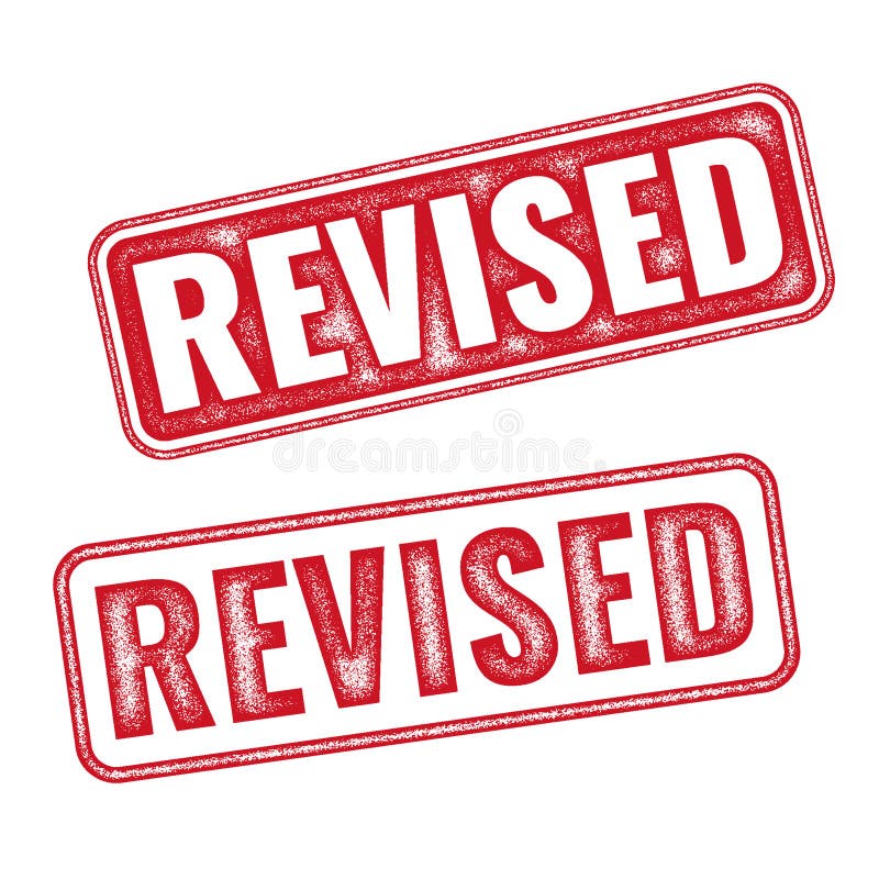 Grunge Red Rubber Stamp with Word Revised Inside Stock Vector ...