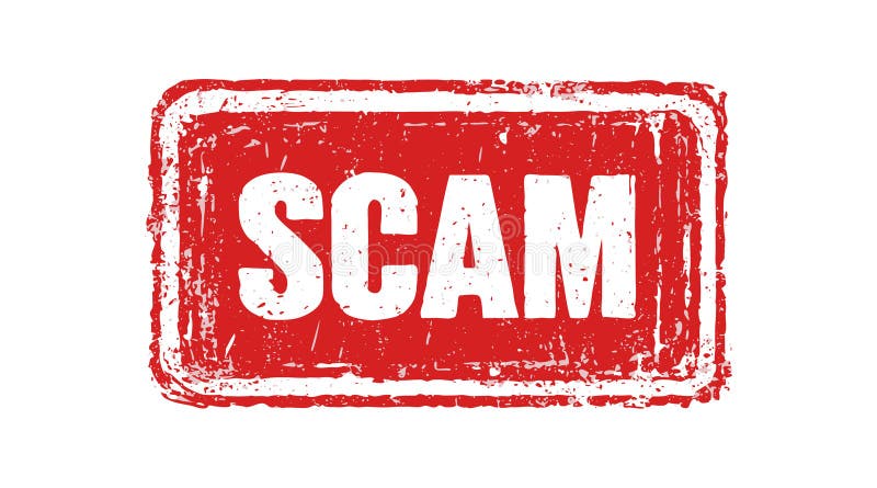 Grunge Red "SCAM" Rubber Stamp Vector with Bold White Text and ...