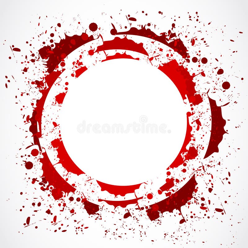 Grunge red splash circle stock vector. Illustration of fluid - 29493392