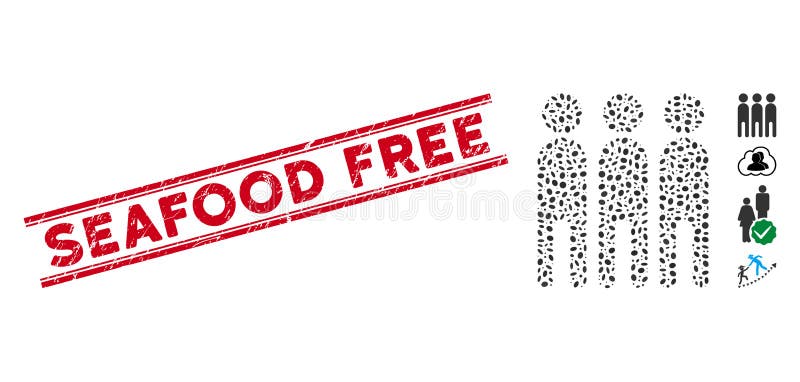 No Seafood Icon with Scratched Virgin Islands Seal Stock Vector ...