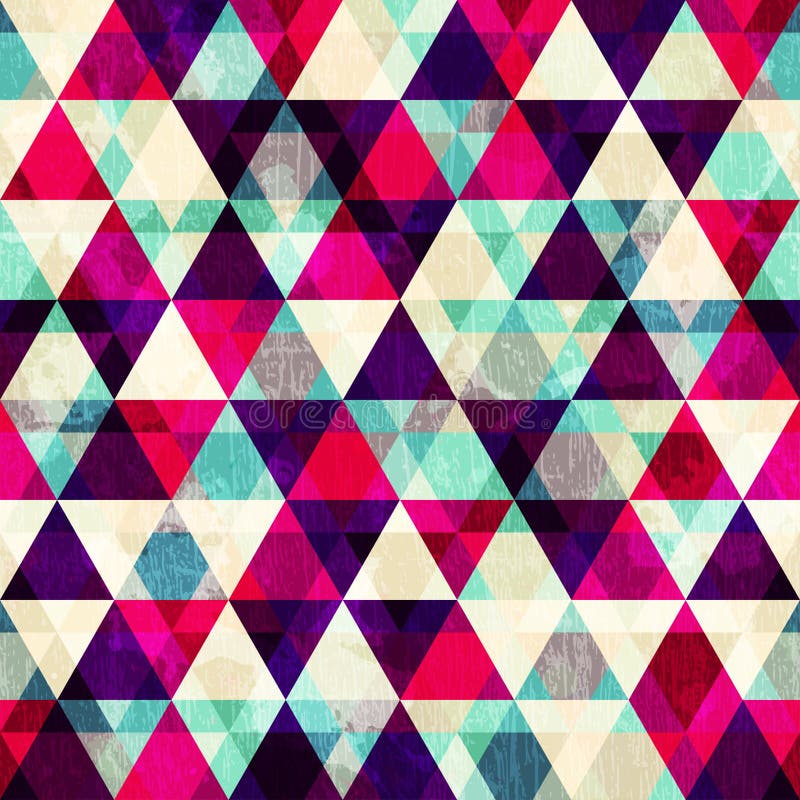 Grunge Red Triangle Seamless Pattern Stock Vector - Illustration of ...