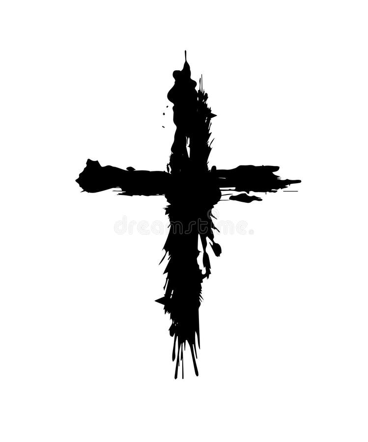Grunge Religion Cross . Black Paint . Vector Illustration Stock Vector ...