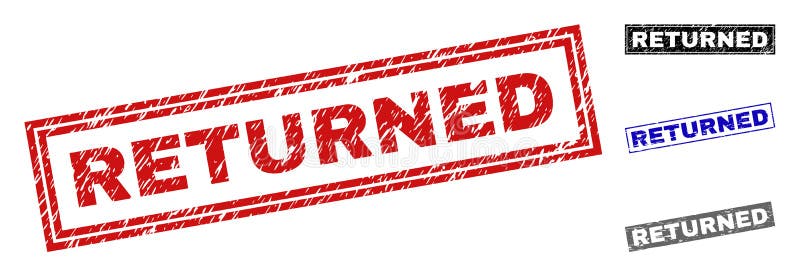 Grunge RETURNED Rectangle Stamp Stock Vector - Illustration of design ...