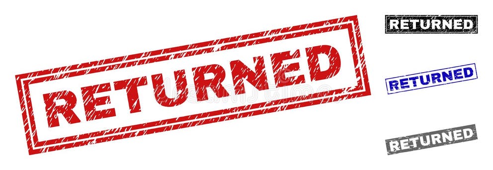 Grunge RETURNED Scratched Rectangle Stamp Seals Stock Vector ...