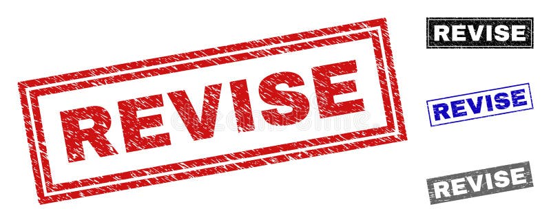Scratched REVISE Rectangle Stamp Stock Vector - Illustration of texture ...