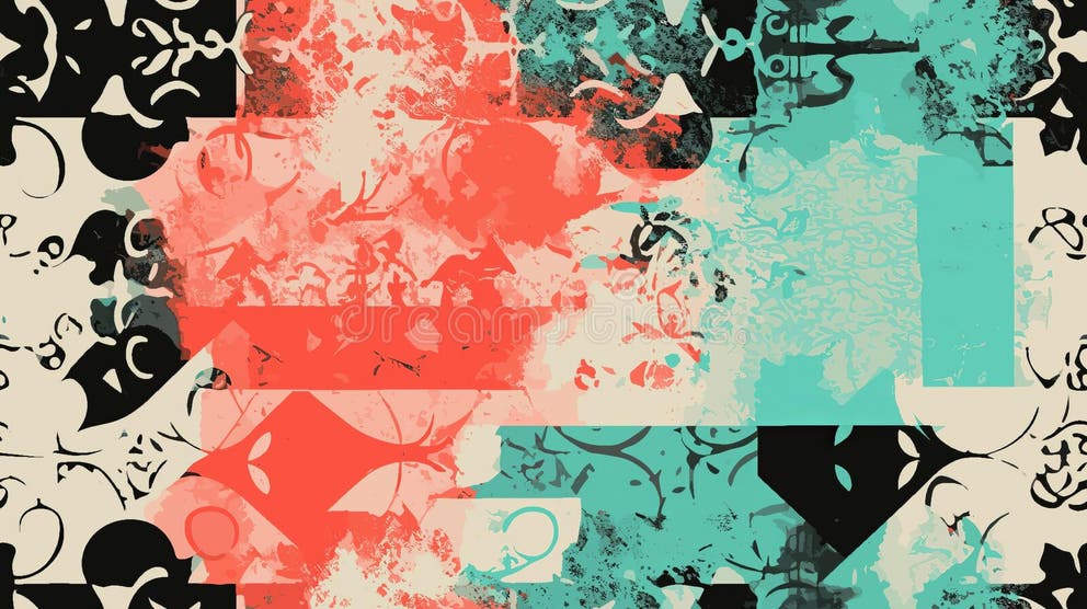 Grunge Revival Pattern Artwork Design Composition Stock Illustration ...