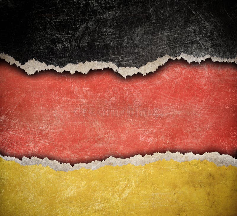 Grunge Ripped Paper German Flag Stock Photo - Image of hole, vintage ...