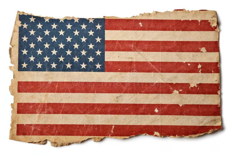Grunge Ripped Paper USA Flag Template Stock Illustration - Illustration ...