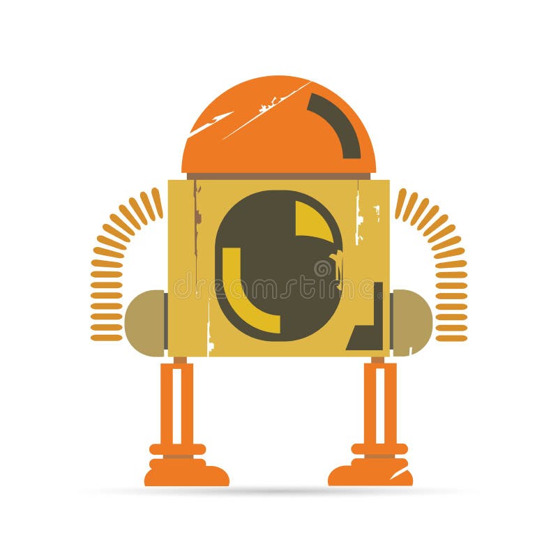 Grunge robot stock illustration. Illustration of retro - 75995343